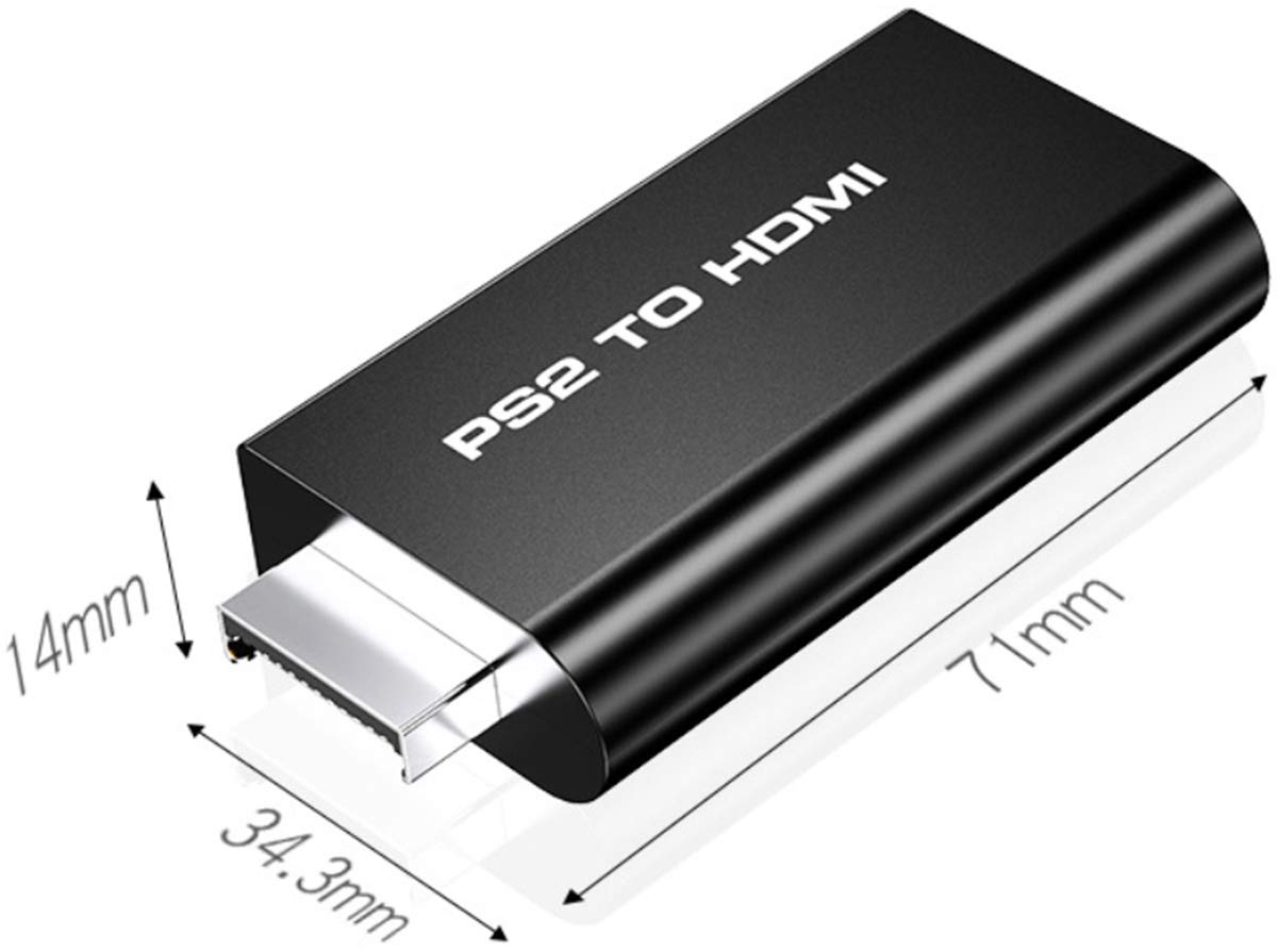 TIZOPO PS2 to HDMI Converter Adapter,PS2 to HDMI Converter with 3.5mm Audio Output for HDTV HDMI Monitor Supports All PS2 Display Modes
