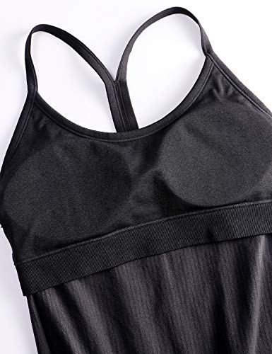 CRZ YOGA Seamless Workout Tank Tops for Women Racerback Athletic Camisole Sports Shirts with Built in Bra Black Medium