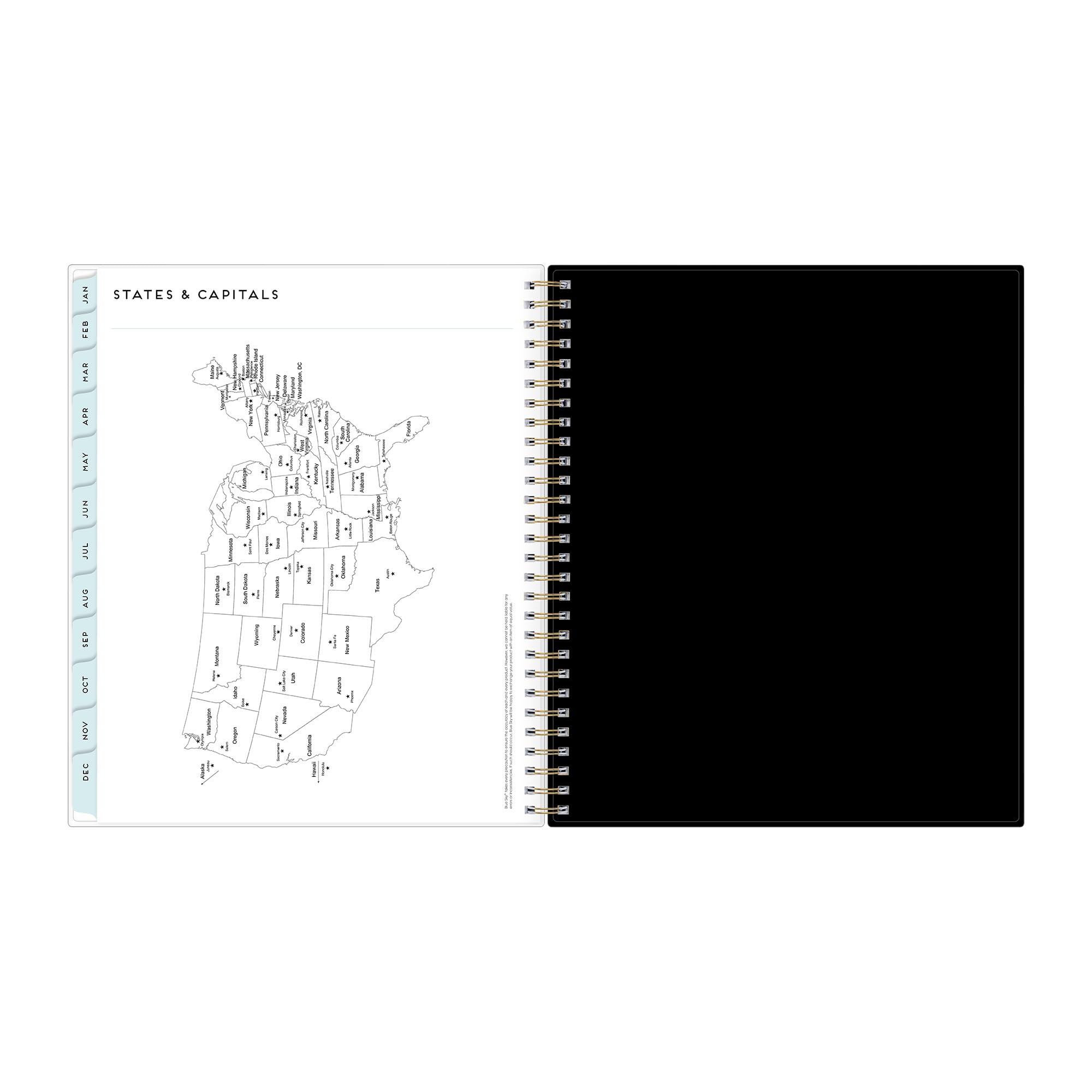 Blue Sky 2024 Monthly Planner, January - December, 8" x 10", Clear Pocket Cover, Wirebound, Baccara Dark (110216-24)