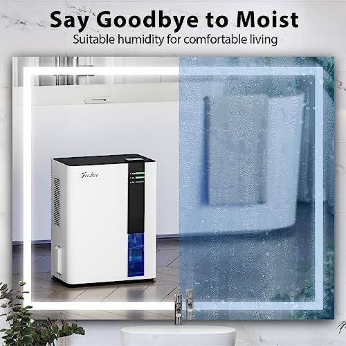 FreAire Dehumidifier for Home Room, 88 OZ Water Tank, (up to 650 sq.ft) Dehumidifiers for Basement Bathroom Bedroom Closet RV with Auto Shut Off, Colorful Lights