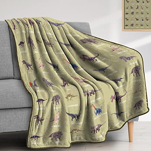 Dinosaur Blanket for Boys,Jurassic World Adults Dino Blanket,Soft Cozy Warm Throw Fleece Blanket for Couch Sofa Bed (Dinosaurs, 60" L x 50" W)