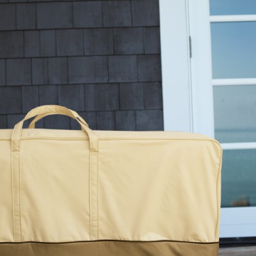 Classic Accessories Veranda Water-Resistant 60 Inch Patio Cushion and Cover Storage Bag, Patio Furniture Covers, Pebble/Bark/Earth