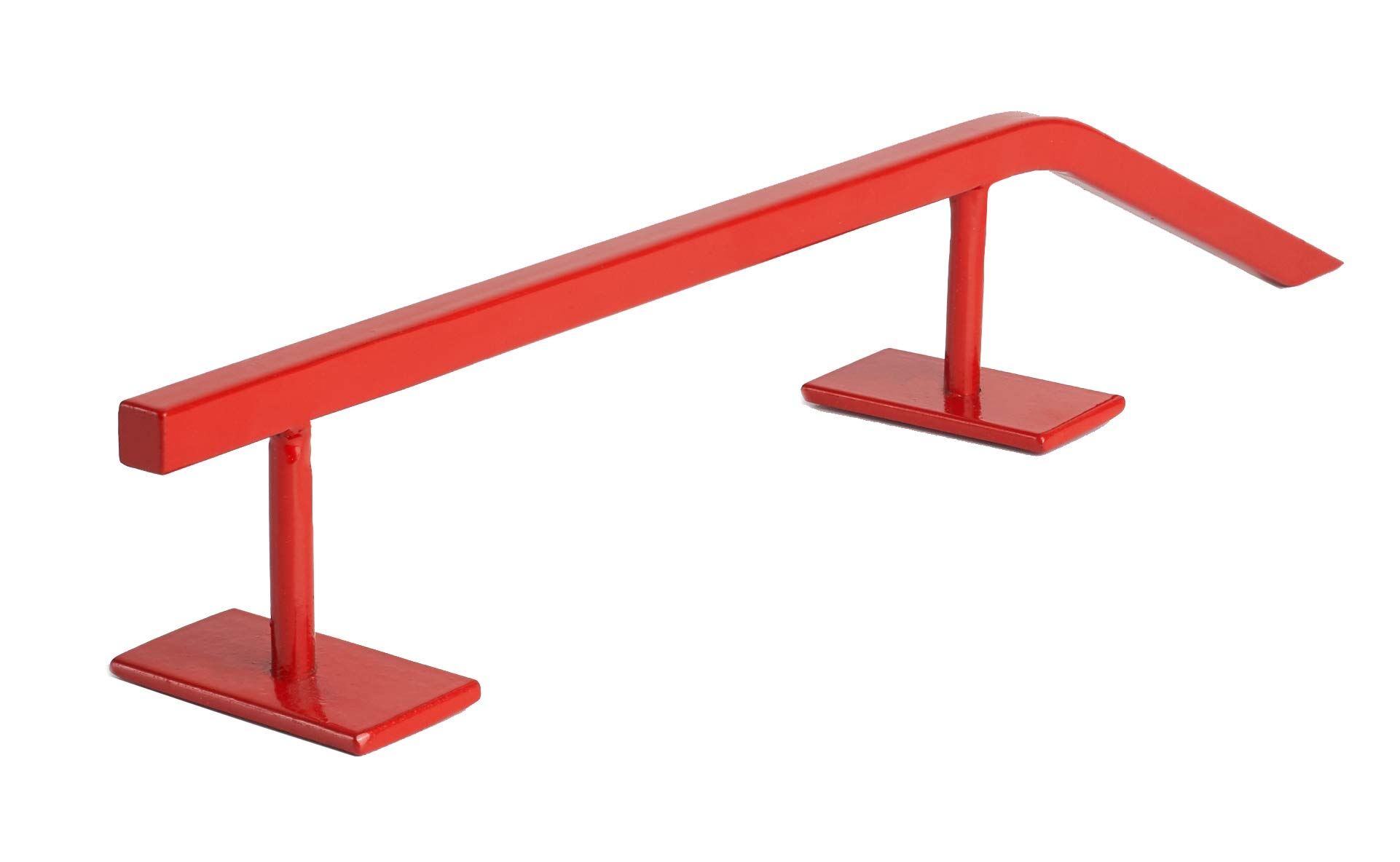 FLVFF Fingerboard Rail Pole Jam to Flat Grind Metal Rail Made of Solid Steel Ramp and Skate Parks (R5) (Red)