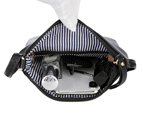 Moda West Casual Functional Multi Pocket Double Zipper Purse Crossbody Bags for Women (Cognac)