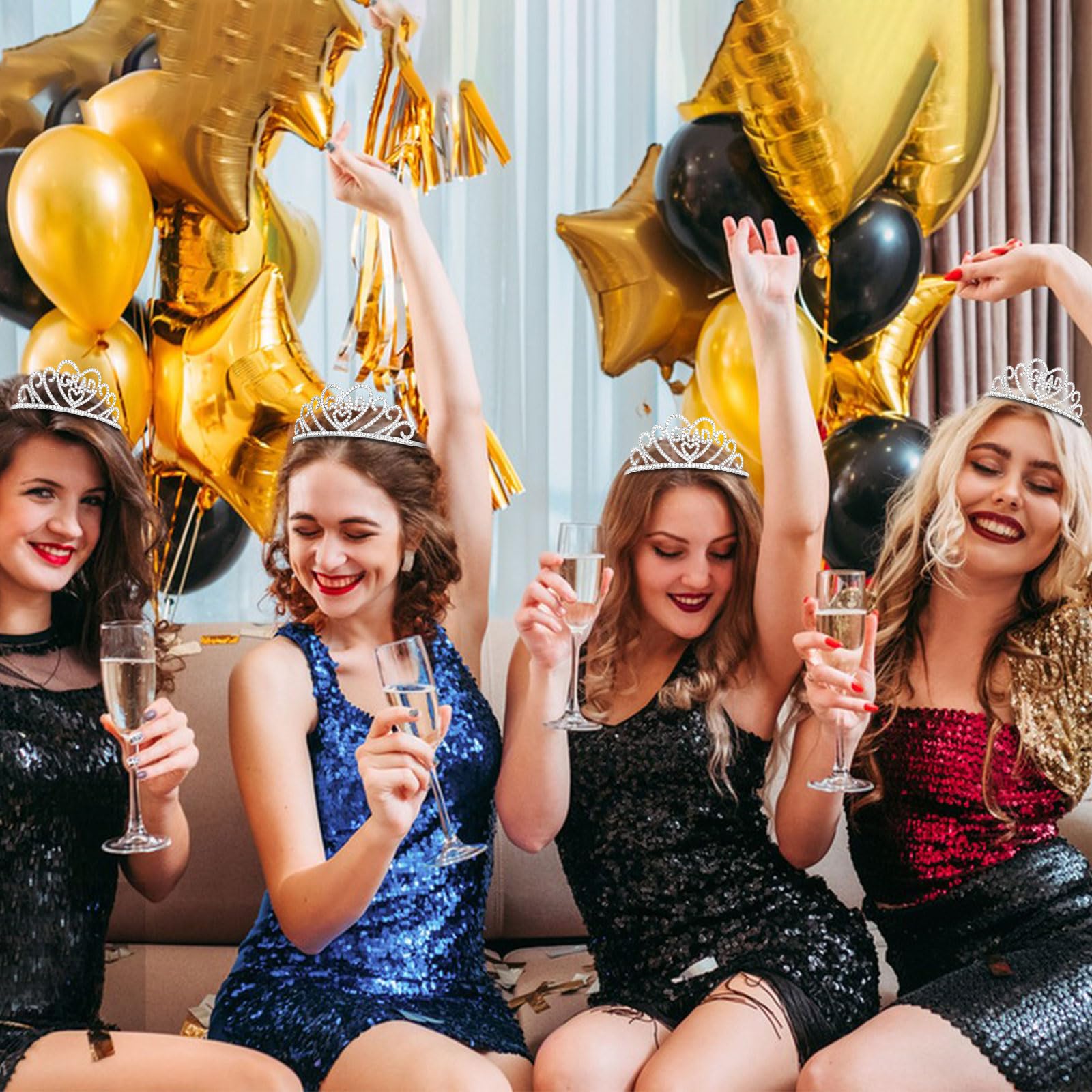 CAVETEE Graduation Crown and Sash Set, Gold 'I Graduated' 2024 Congratulations Party Decorations, Women's Grad Tiara and Sash, 2024 Grad Cap Decorations