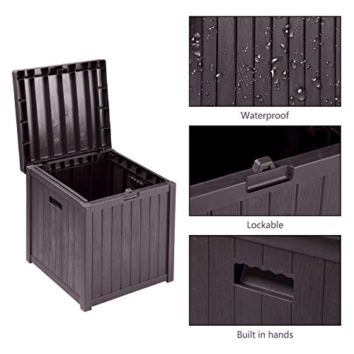 COVERONICS 51 Gallon Patio Medium Deck Box Lightweight Outdoor Stroage Box Weather Resistant Garden Stroage Container for Patio Furniture Cushions, Pillows, Garden Tools and Pool Toys