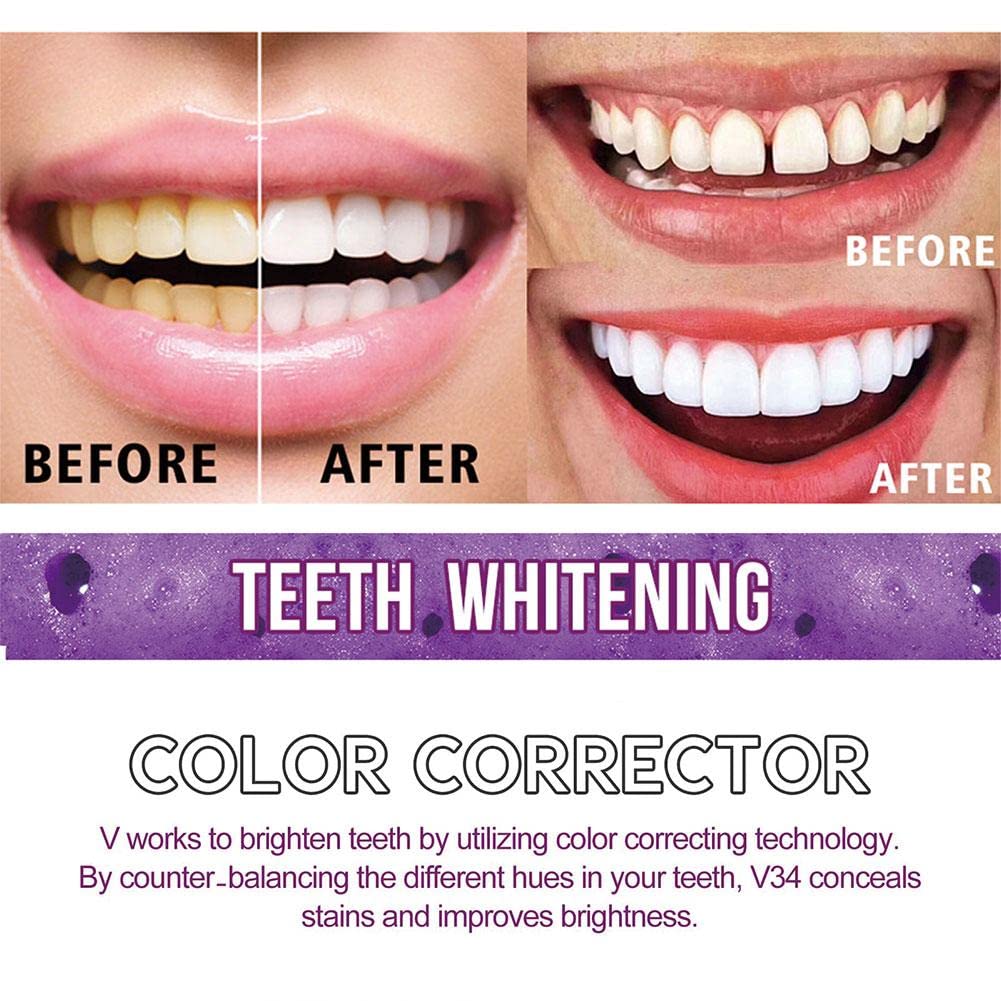 Colour Corrector Purple Teeth Whitening,Tooth Stain Removal, Teeth Whitening Booster,Teeth Whitening Brightening Toothpaste