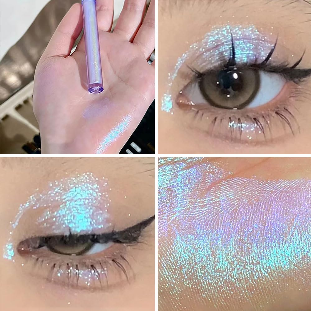 AMY'S DIARY 8 Colors Liquid Shimmer Eye Shadow Kit - Sparkling Metallic High Pigmented Glitter Eye Shadow, Quick Drying Long Lasting Creates Dimensional Beauty Eye Looks