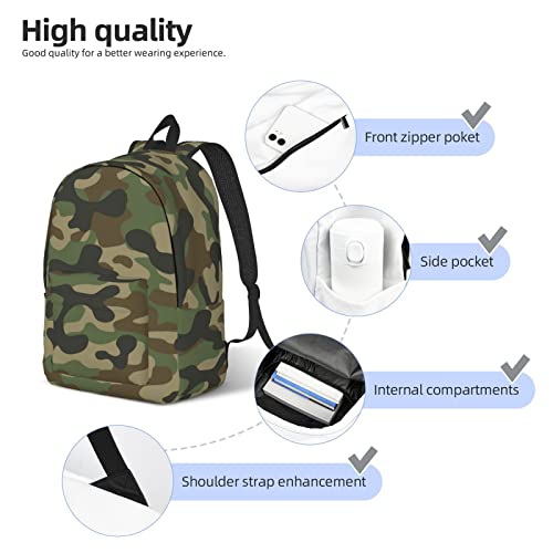 Duduho Army Camouflage Backpack 17.7 Inch Laptop Backpack Travel Hiking Daypack Military Camo Multipurpose Book Bag For Men Women Teens Boys Girls