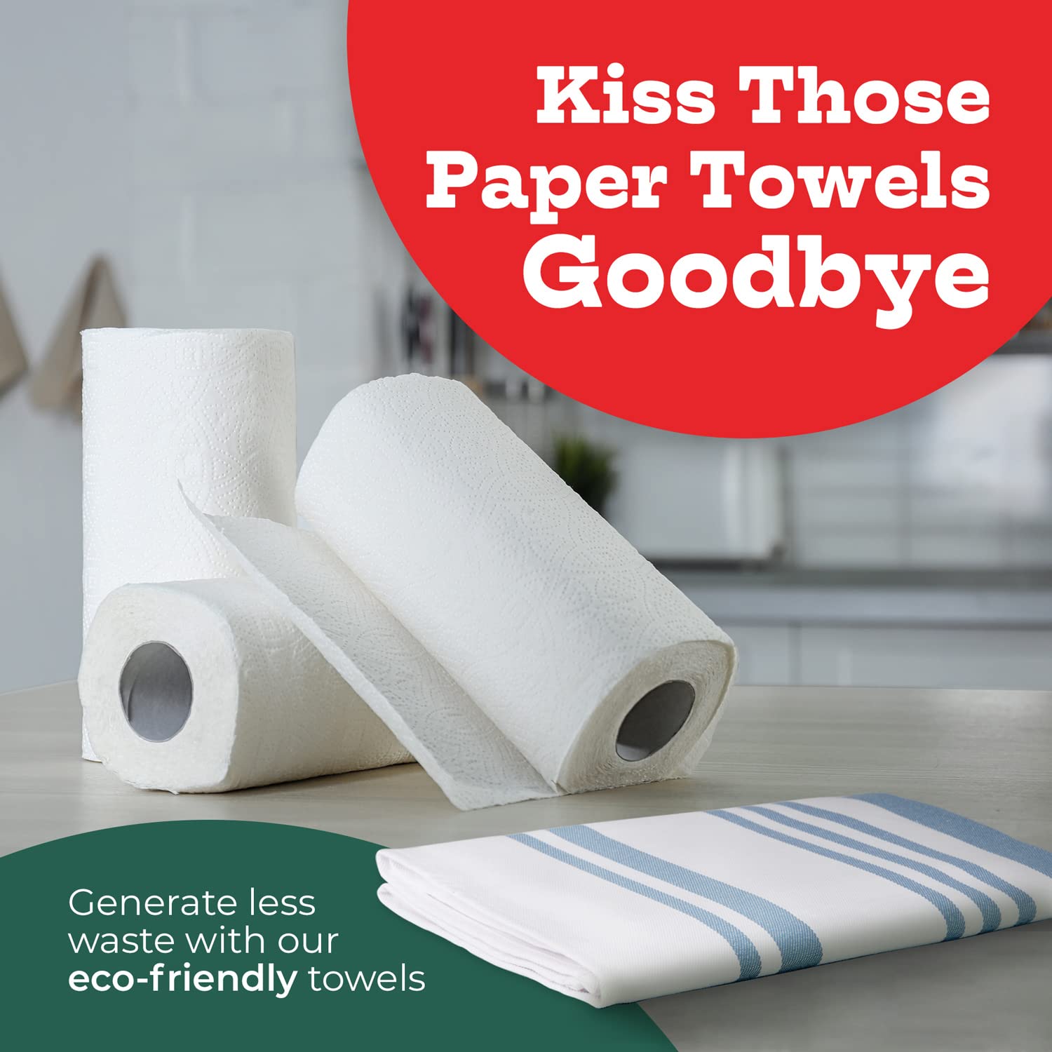 Big Red House Kitchen Towels - 6-Pack, 100% Cotton Kitchen Towels and Dishcloths Sets - Dish Towels for Drying Dishes and Cups - Home and Kitchen Accessories - Turquoise
