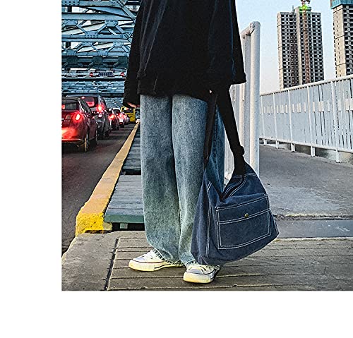 Women Denim Tote Bag Denim Shoulder Bag Hobo Crossbody Handbag Casual School Work Beach Bag(A03)