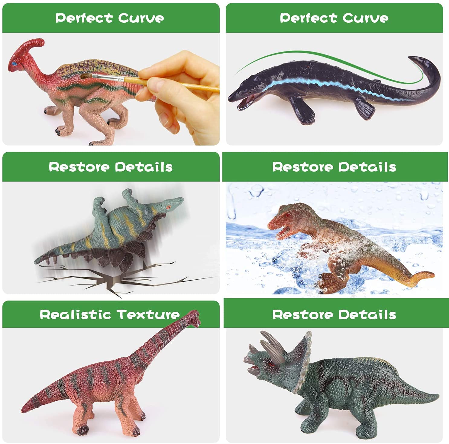 kramow Dinosaur Volcano Figures Toy with Mat, Mist-spouting Volcano Playset with Realistic Dinosaurs,Stone and Tree to Create a Dinosaur World Educational for Kids Boys Girls Age 3+