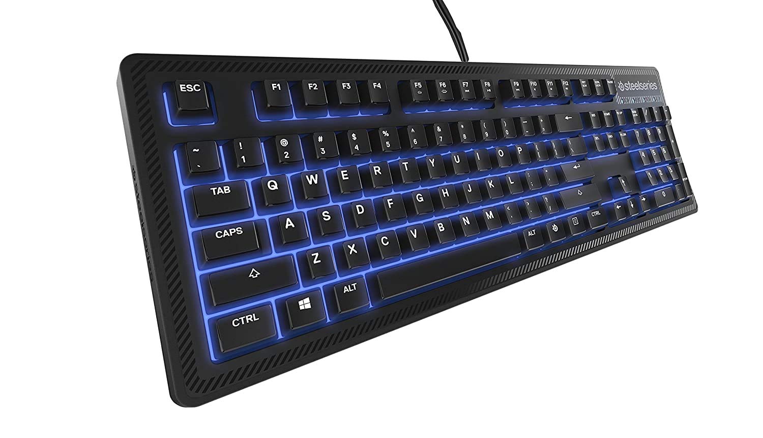 SteelSeries Apex 100, Gaming Keyboard, Blue Backlit, Fully Customisable, (PC/Mac) - US Layout