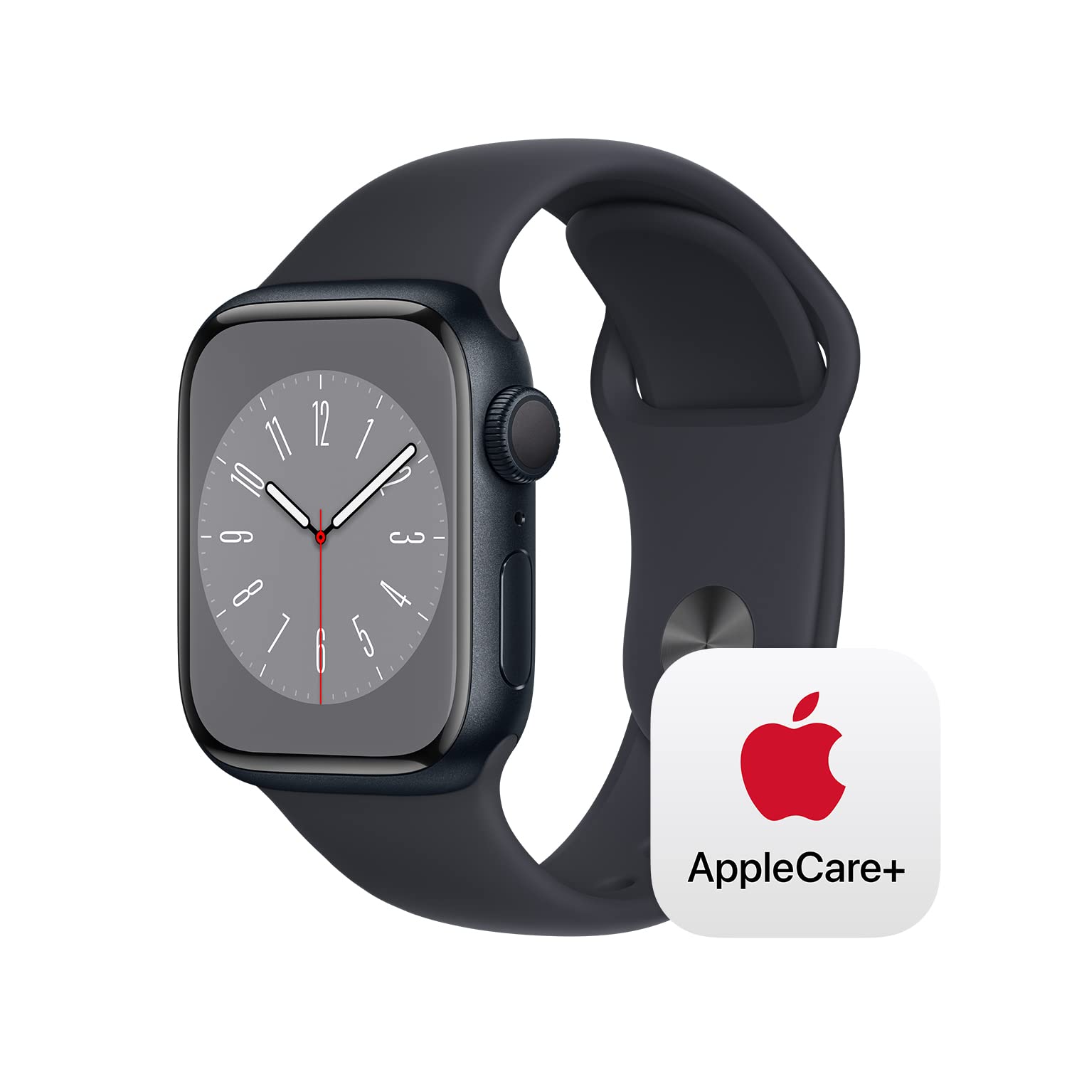 Apple Watch Series 8 [GPS 45mm] Smart Watch w/ Midnight Aluminum Case with Midnight Sport Band - S/M with AppleCare+ (2 Years)