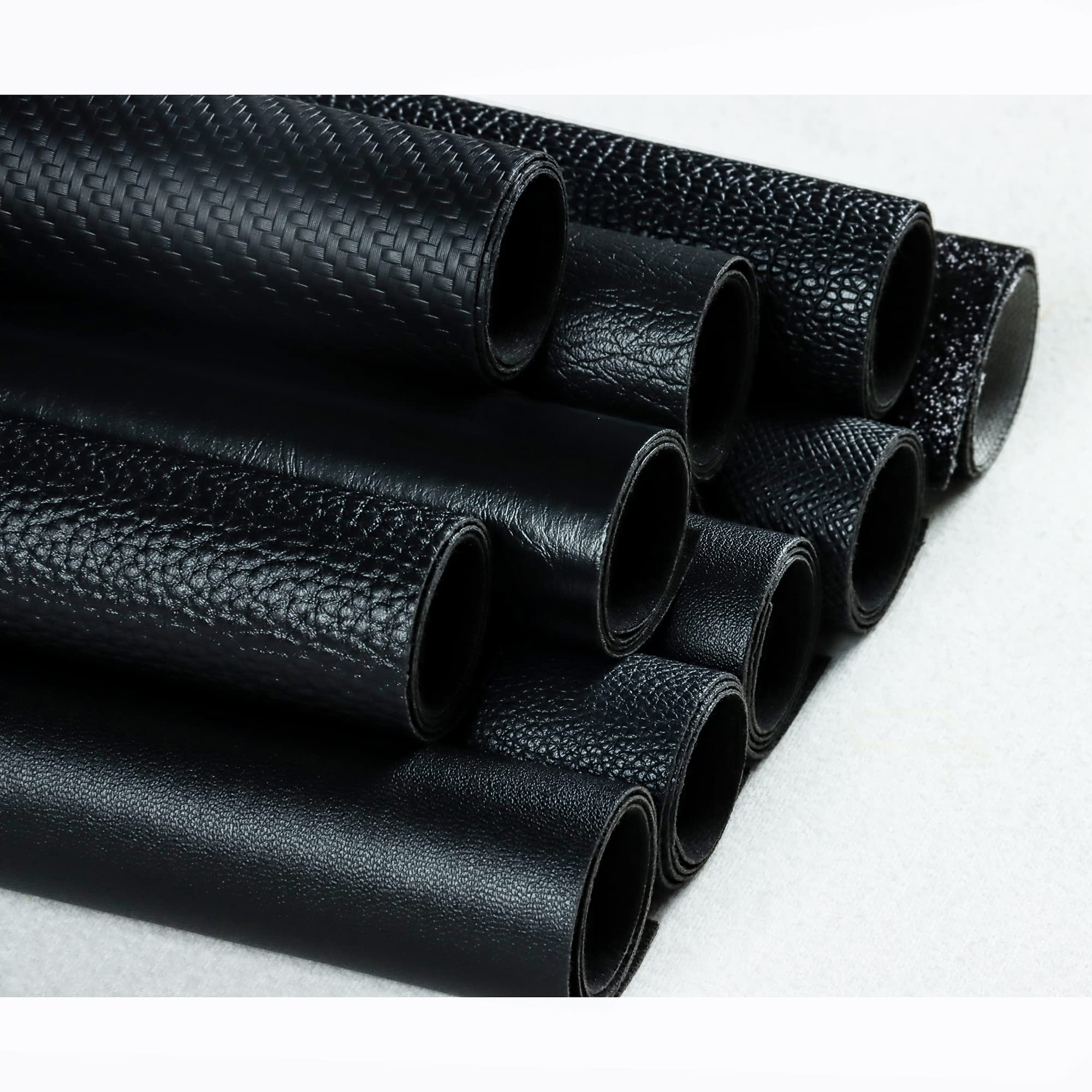 Caxilee Faux Leather Sheets 10PCS 8.3" x 12" (21cm x 30cm) A4 Size Synthetic Leather Fabric for Earrings Shoes Bags Bow DIY Jewelry Decoration Craft Projects (10PCS Black)
