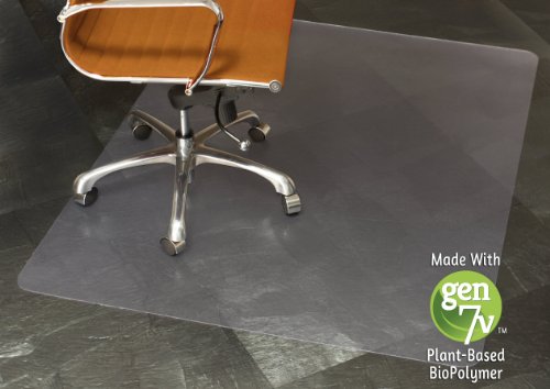 ES Robbins Natural Origin Rectangle Vinyl Chair Mat for Hard Floor, 46 by 60-Inch, Clear"