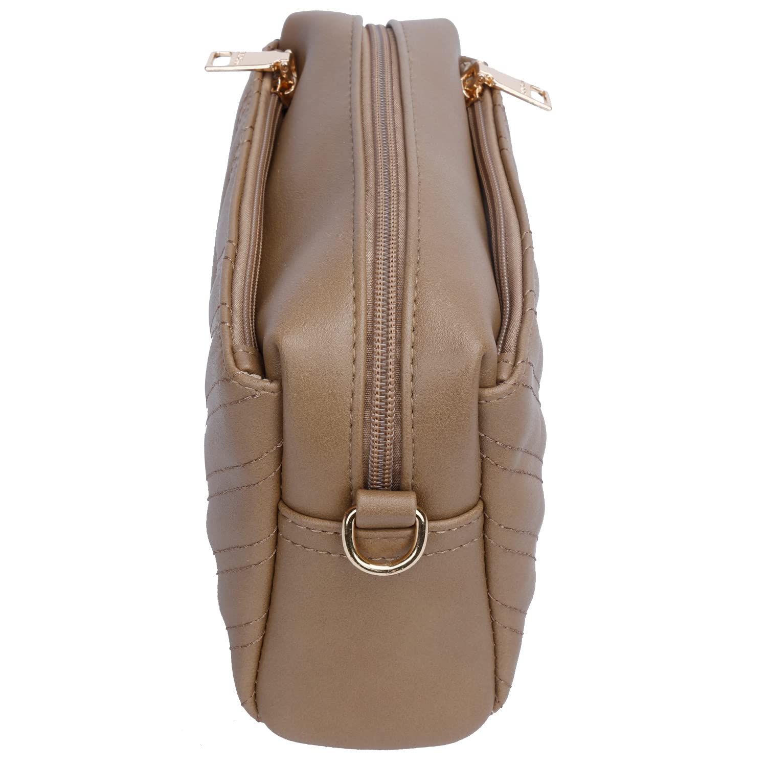 KKXIU Triple Zip Lightweight Small Crossbody Bags for Women Quilted Shoulder Purses and Handbags (A-Khaki)
