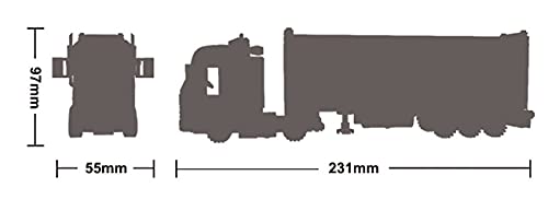 General Jim's Black Semi Truck Building Blocks Set β 231mm Highly Detailed Model - Realistic Black Cab, Gray and Yellow Trailer, Mirrors, Exhaust Stack β Perfect for Hobbyists & Train Garden Displays