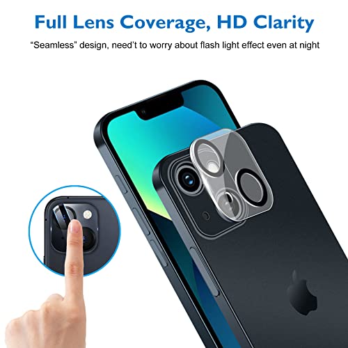 Esanik [3+2 Pack] Privacy Screen Protector for iPhone 14 6.1" Anti-Spy Tempered Glass + Camera Lens Protector, Installation Frame, 9H Hardness, Case Friendly, Easy Installation, Bubble Free