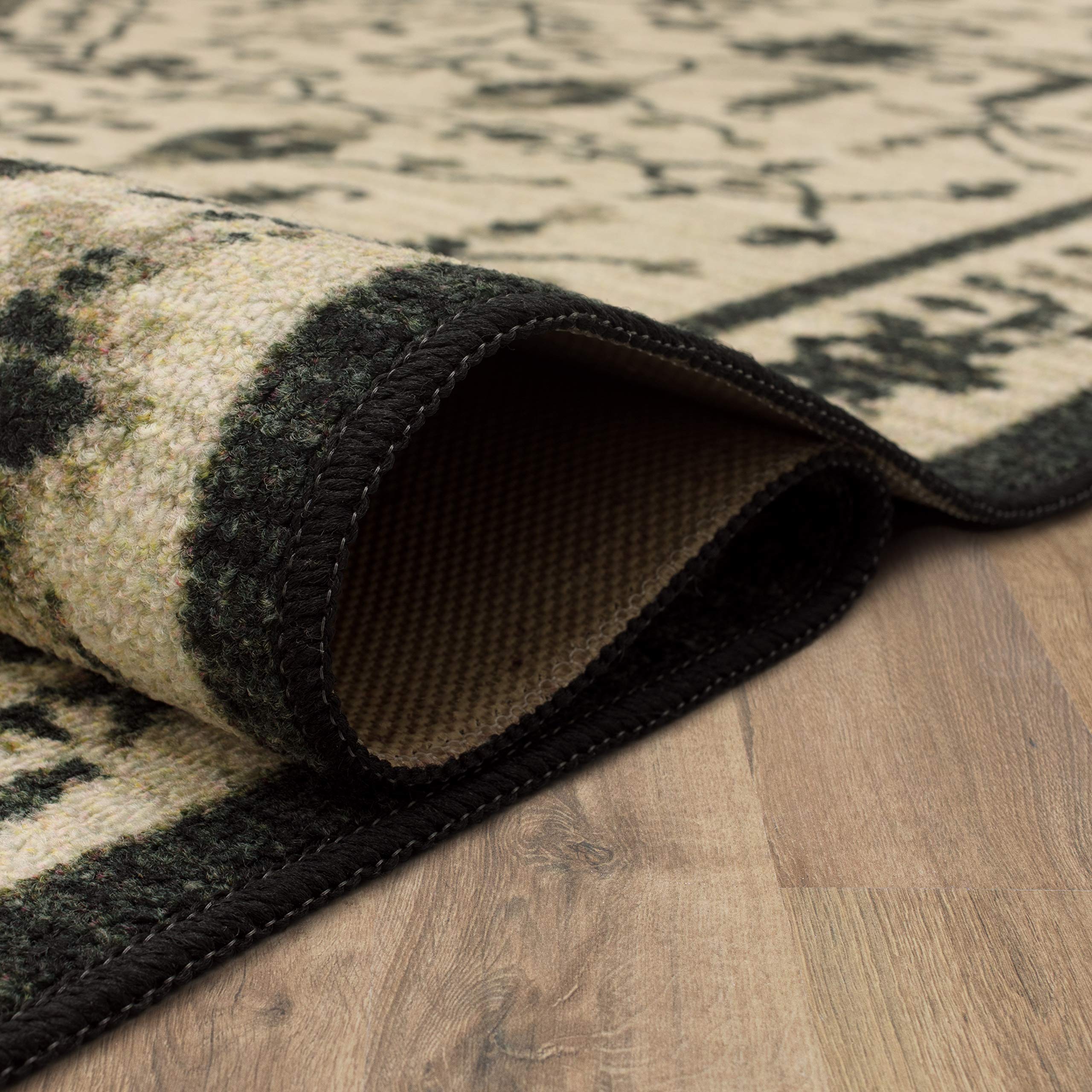 Mohawk Home Modern Farmhouse Daran Black Border Traditional (2' X 3') Scatter Rug