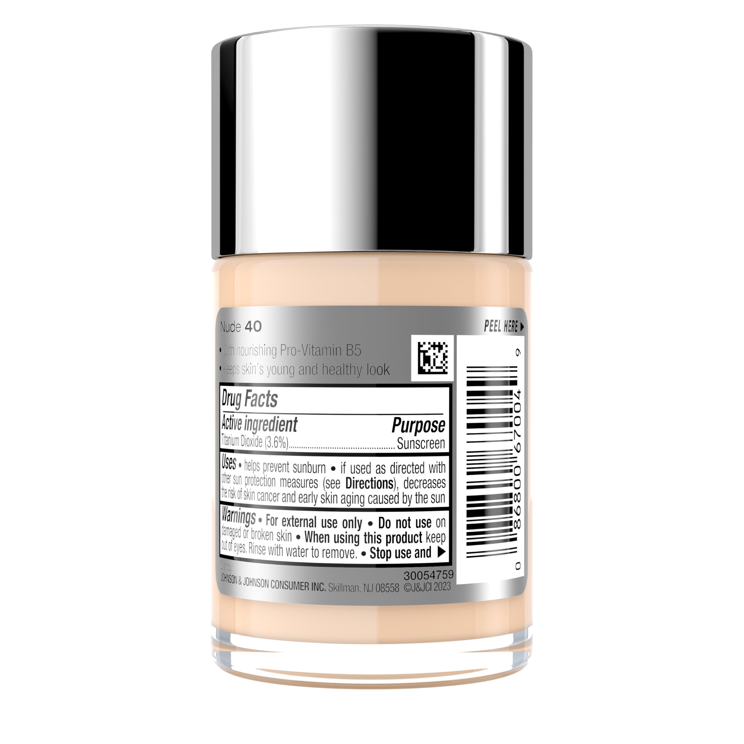 Neutrogena Healthy Skin Liquid Makeup Foundation, Broad Spectrum SPF 20 Sunscreen, Lightweight & Flawless Coverage Foundation with Antioxidant Vitamin E & Feverfew, 40 Nude, 1 fl. oz