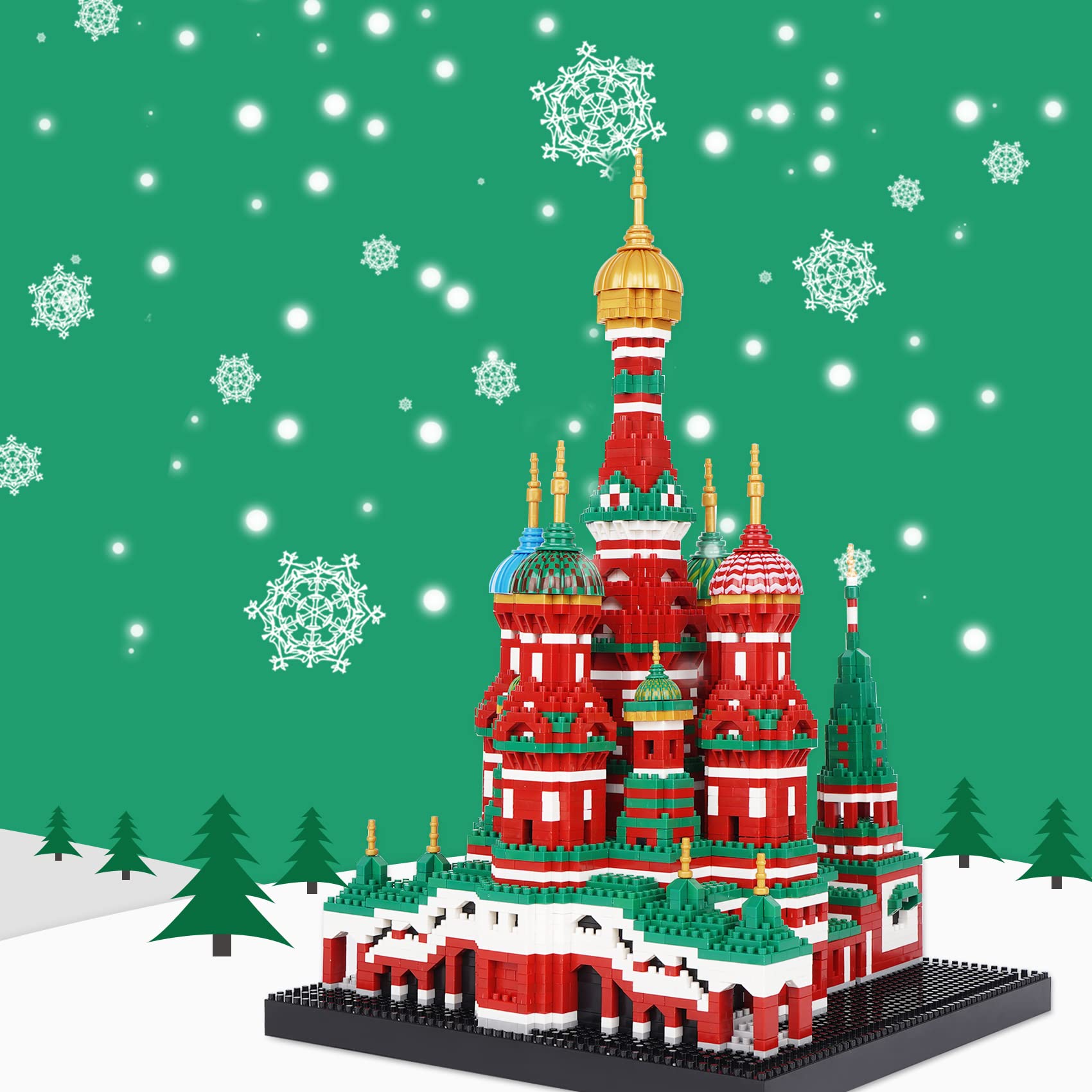 Geniteen Building Block Set, Saint Basil's Cathedral Architecture Model Micro Mini Blocks, Educational Mini Blocks, 4300 PCS