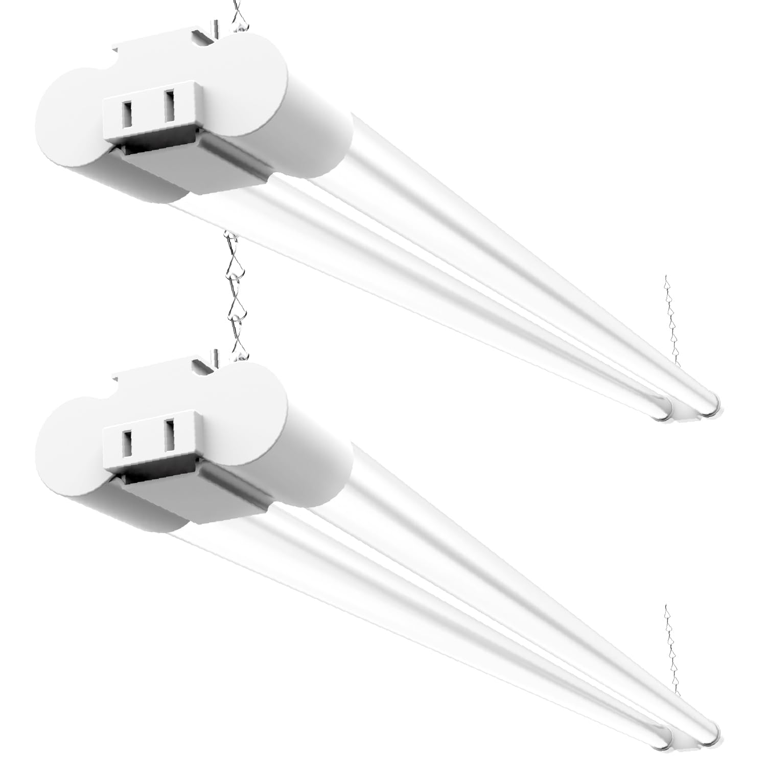 Sunco Linkable LED Utility Shop Light, 4500 LM, 5000K Daylight, 4 FT, 48 Inch Integrated Fixture for Garage, 40W Equivalent 150W, Surface + Suspension Mount, White 2 Pack