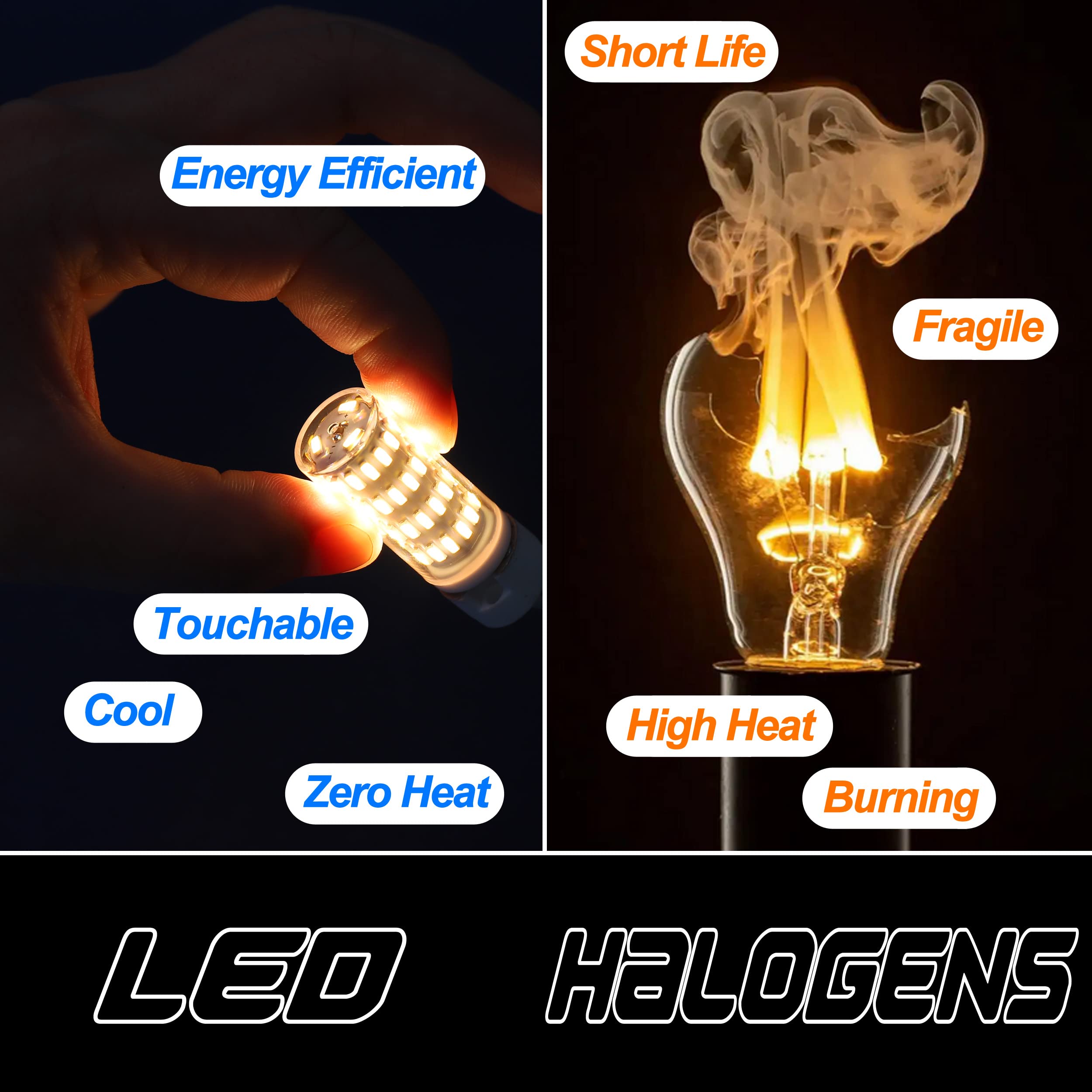 Ziomitus Dimmable E12 C7 Candelabra Led Light Bulbs 4W, Kx-2000 25W-40 Watt Halogen Equivalent, 3000k Warm White T6 Small Base 120V E12 Led Bulbs for Ceiling Fan Light Salt Lamp,450 lm(5Pack)