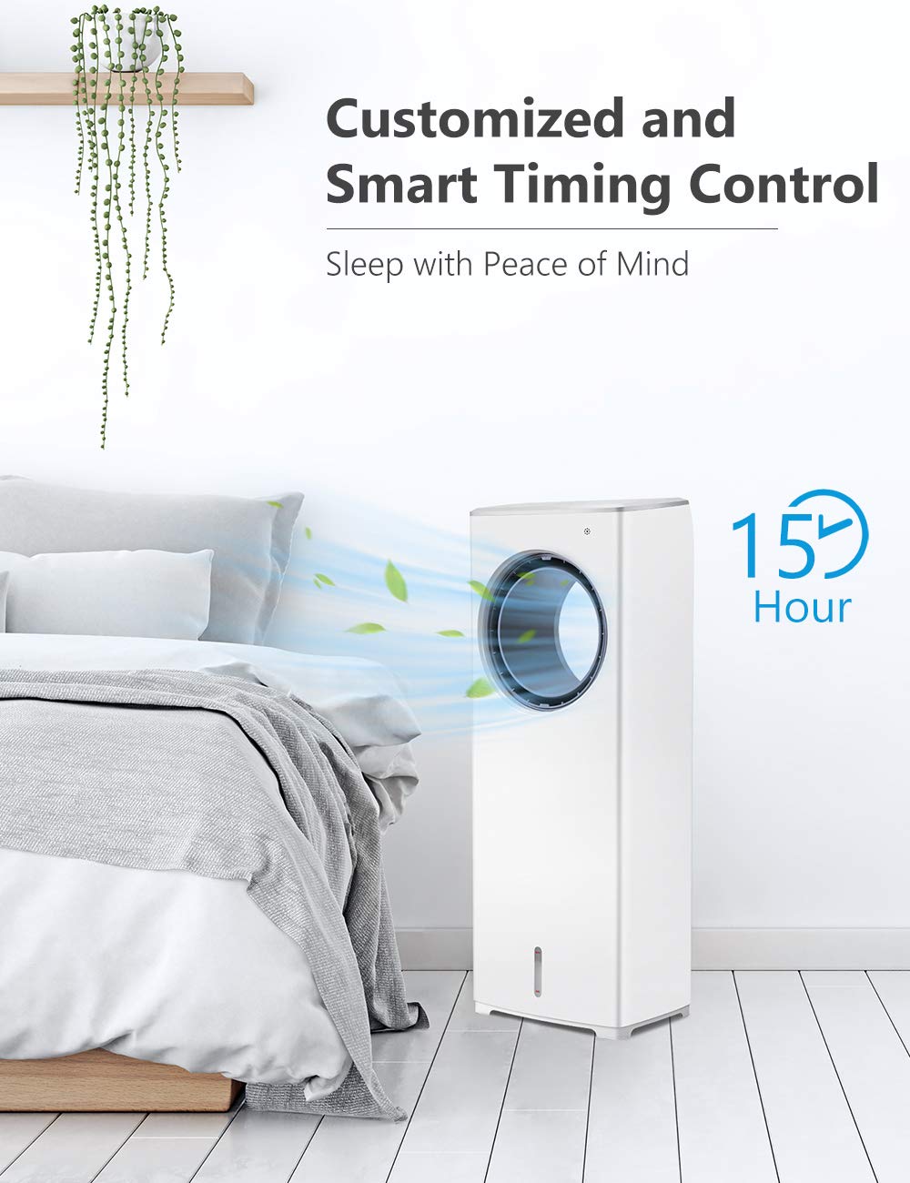 BREEZEWELL 2-in-1 Evaporative Air Cooler, Tower Fan, Swamp Cooler w/ 3 Wind Speeds, 4 Modes w/Cooling&Humidification, Remote Control, 40° Oscillation, 8-Hour Timer, Low Noise for Home & Office, 32-In