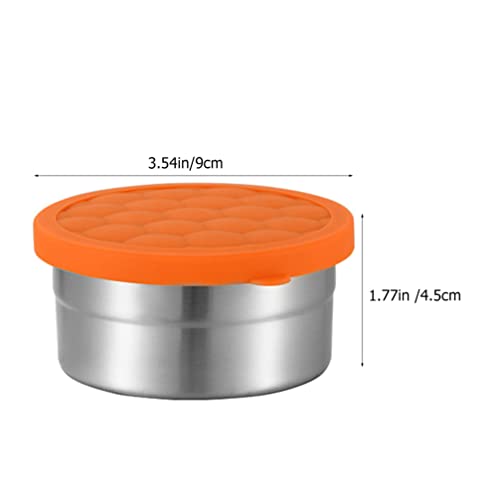 Fridge Containers 180ML Stainless Steel Condiment Containers Small Food Containers With Lids Dipping Sauce Cups Seasoning Dishes Meal Prep Bowl for Lunch Containers Fruit Container