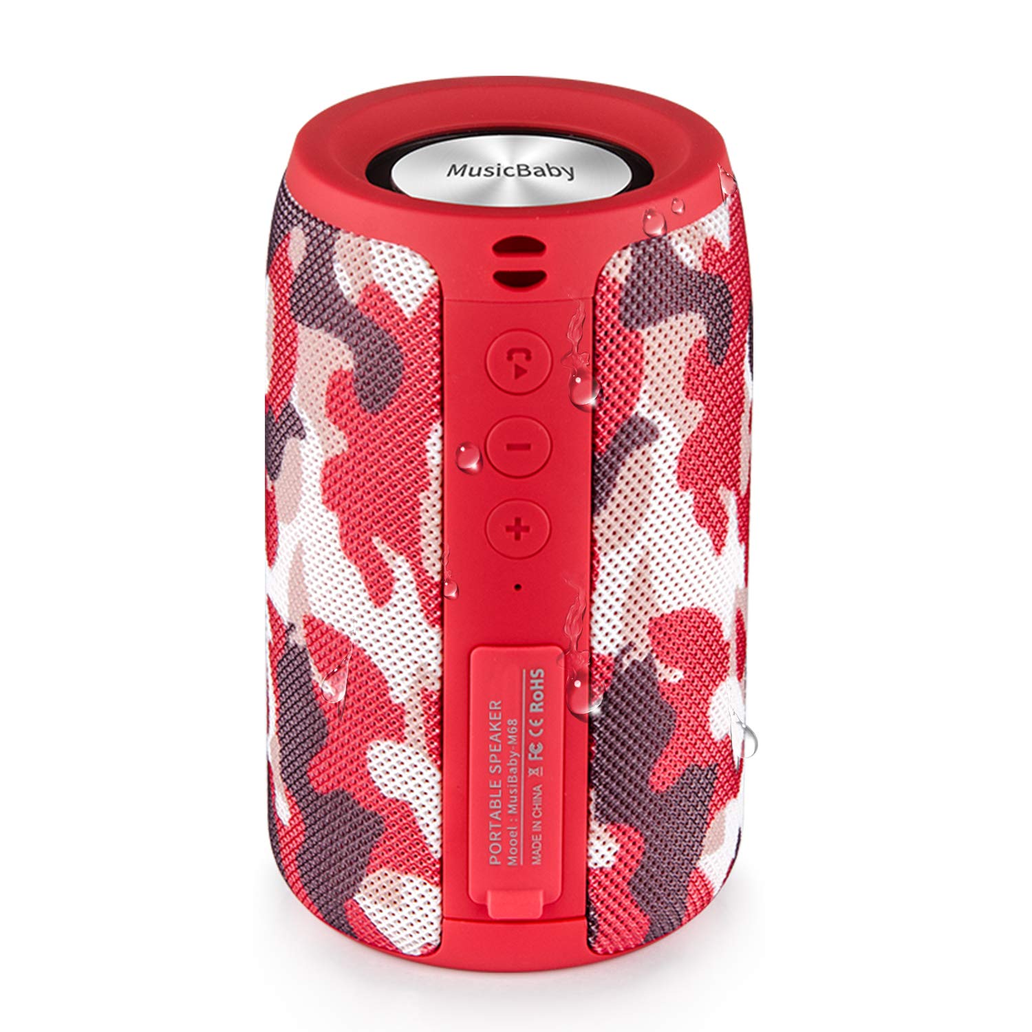 Bluetooth Speaker,MusiBaby Bluetooth Speakers,Outdoor, Portable,Waterproof,Wireless Speakers,Dual Pairing, Bluetooth 5.0,Loud Stereo,Booming Bass,1500 Mins Playtime for Home,Party (M68 Blue+Red)