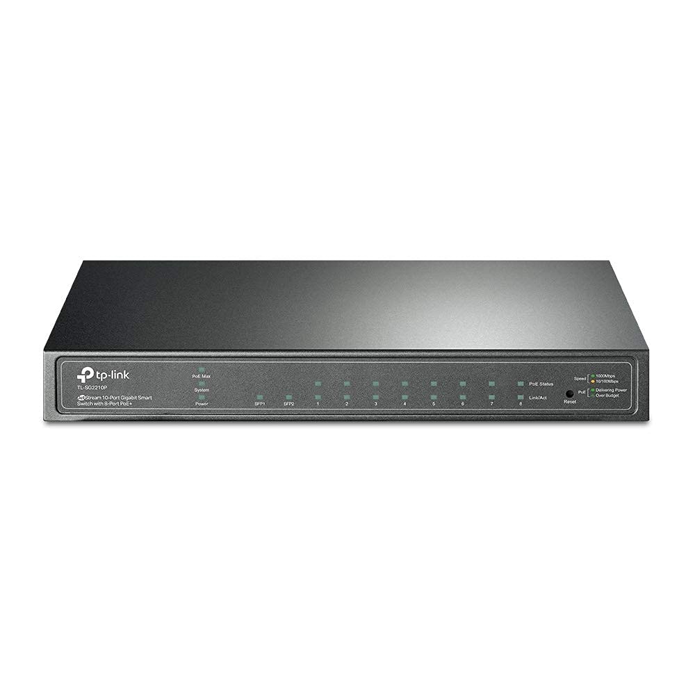 TP-Link TL-SG2210P V3| Jetstream 8 Port Gigabit Smart Managed PoE Switch | 8 PoE+ Ports @61W, 2 SFP Slots | Support Omada SDN PoE Recovery (Renewed)