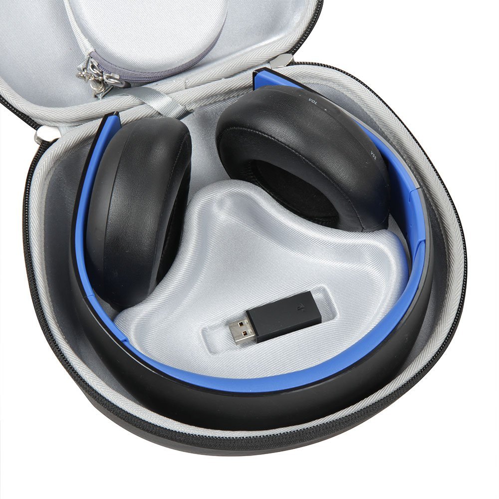 for Sony PlayStation Gold Wireless Stereo Headset PS4 Gaming Headphone Hard EVA Travel Carrying Case Bag by Hermitshell