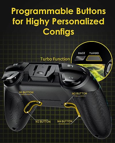 EasySMX PC Wireless Controller, Gaming Controller for Computer,Laptop,PS3,Android TV BOX, Nintendo Switch and Tesla with Turbo, Dual Vibration and 4 Programmable Keys, Battery Up to 14 Hours