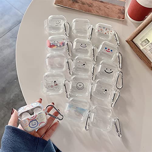Cute Cartoon Style Soft TPU Protective Crystal Clear Transparent Case Cover Compatible with Lenovo LP40 Earbuds, Protective Skin Sleeve with Key Chain (I)