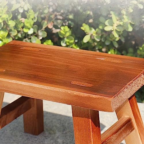 CozyHaus 8Inch Solid Wooden Step Stool,Small Footstool for Kids & Adults Small Bench Plant Stand Fishing Stool, Perfect for High Beds, Kitchen, Bathroom, Closet, Fishing (Yellow)