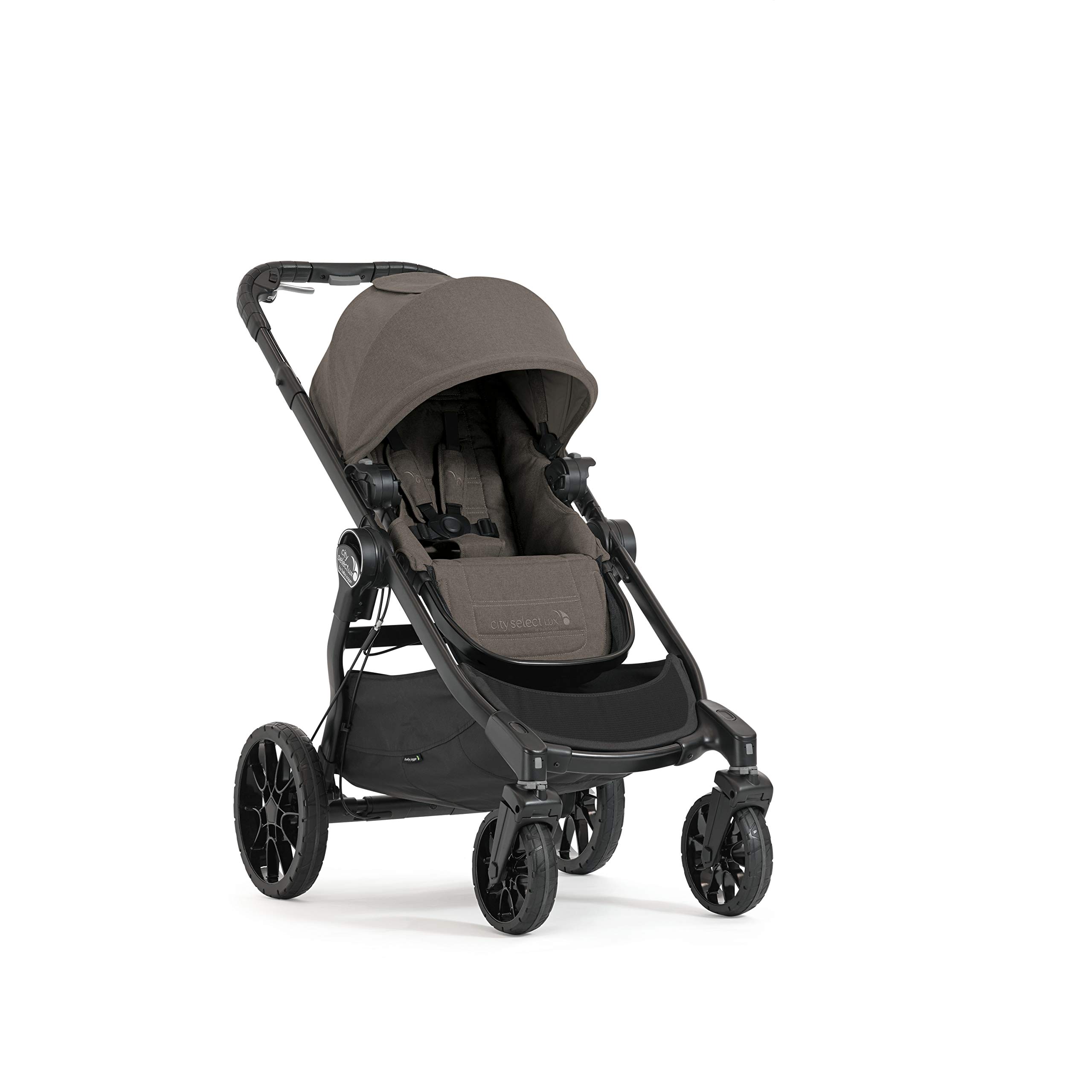 Baby Jogger City Select Double Stroller | Baby Stroller with 20 Ways to Ride, Included Second Seat | Quick Fold Stroller, Granite