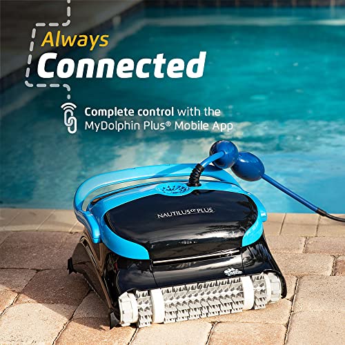 Dolphin Nautilus CC Plus Robotic Pool Vacuum Cleaner with Wi-Fi Control — Wall Climbing Capability — Top Load Filters for Easy Maintenance — Ideal for Above/In-Ground Pools up to 50 FT in Length