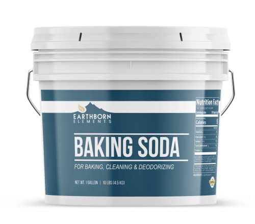 Earthborn Elements Borax Powder, Washing Soda, Baking Soda Bundle (1 Gallon ea.) Multipurpose for cleaning & laundry, Resealable Bucket