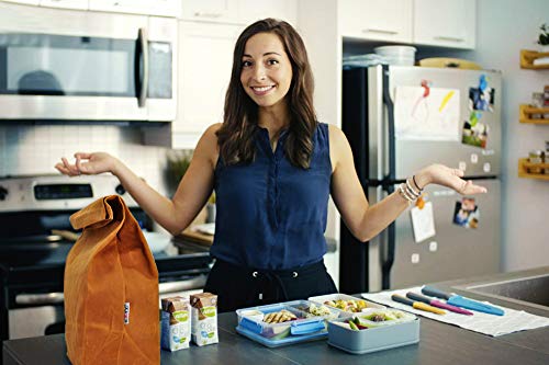 Waxed Canvas Lunch Bags Brown Paper Bag Styled - Classic Updated - Reusable and Washable, Worthbuy Lunch Box for Men & Women
