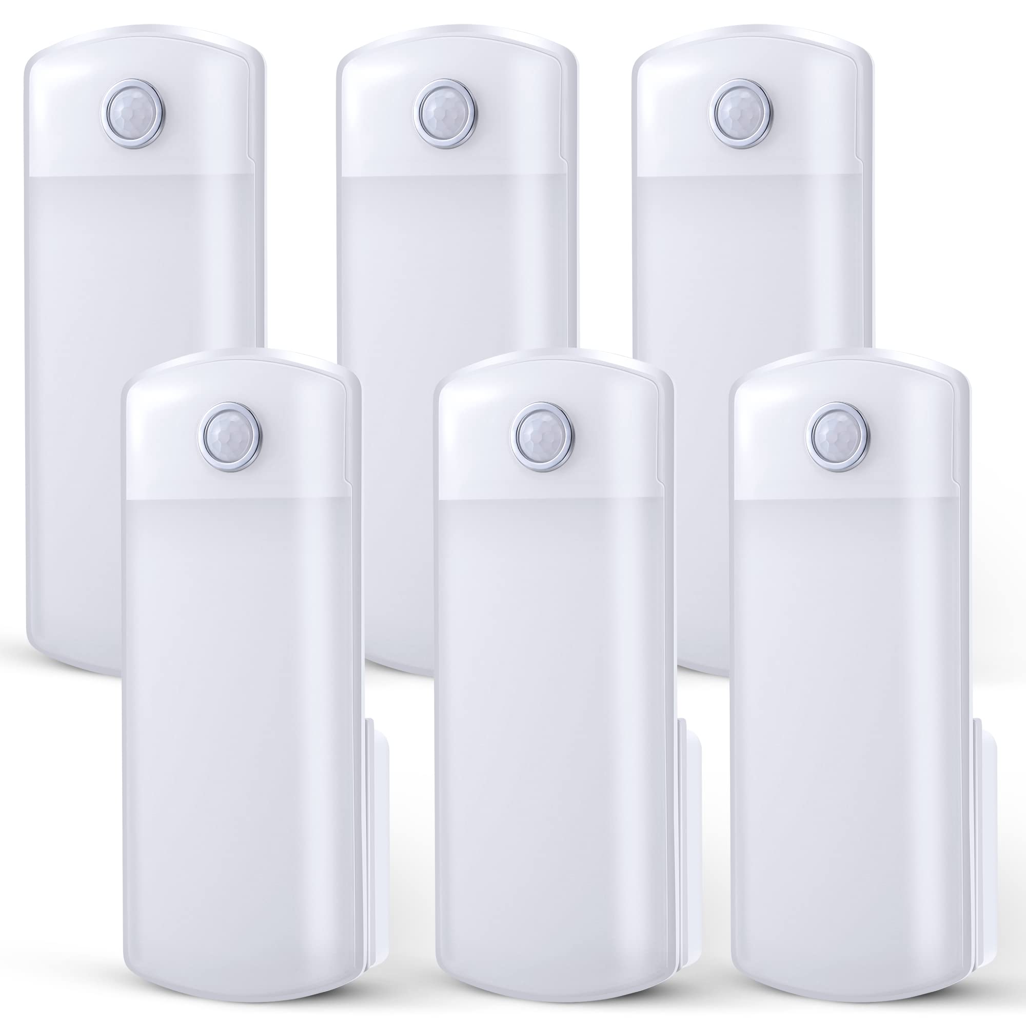 Enhon 6 Pack LED Power Failure Light, 4 in 1 LED Rechargeable Plug in Flashlights with Motion Detection, LED Emergency Lights for Home Power Failure Black Outs Hurricane Supplies