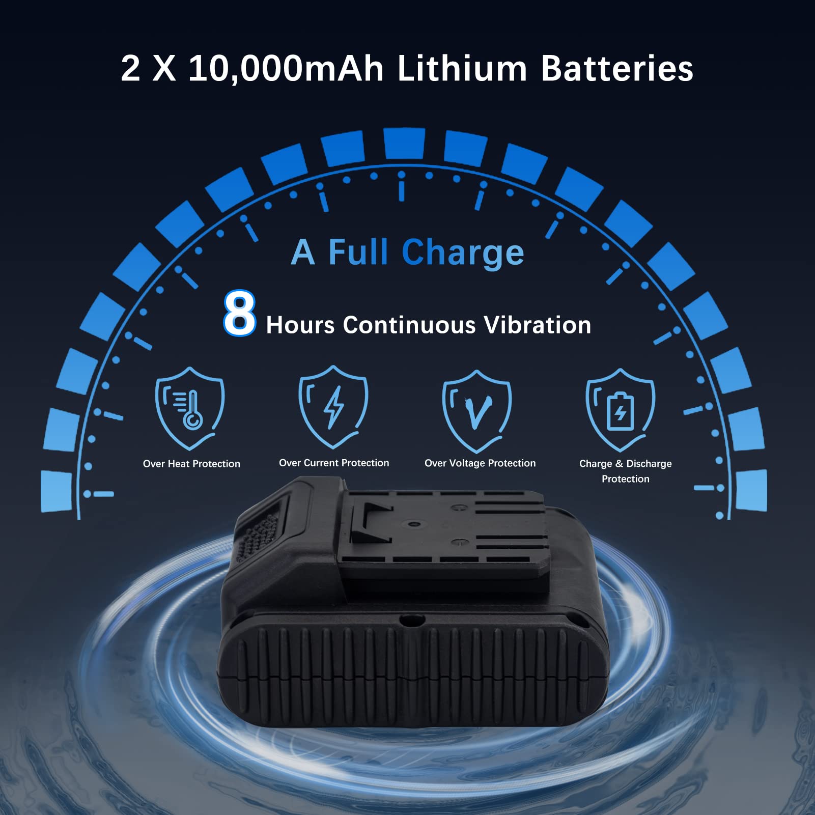 CAPTOK Tile Vibration Machine Automatic Suction Vibrator 10,000mAh 2 Batteries Tile Leveling Tiling Machine 6 Speed Handheld 18,000VPM