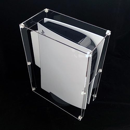 Clear Acrylic Dust Cover for PS5 Console, pS5 Case Cover Dust Proof Cover Compatible with Playstation 5 Standard and Digital (11.8''W x 6.3''D x 16.1''H)