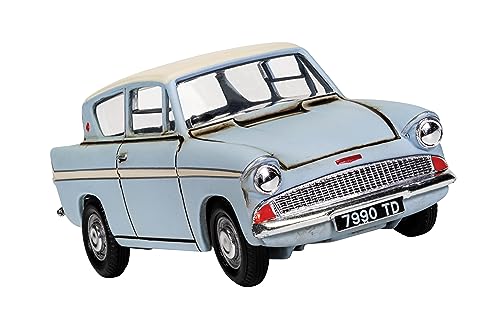Corgi Harry Potter Flying Ford Anglia with Harry & Ron from The Chamber of Secrets 1:43 Diecast Display Model CC99725, Light Blue