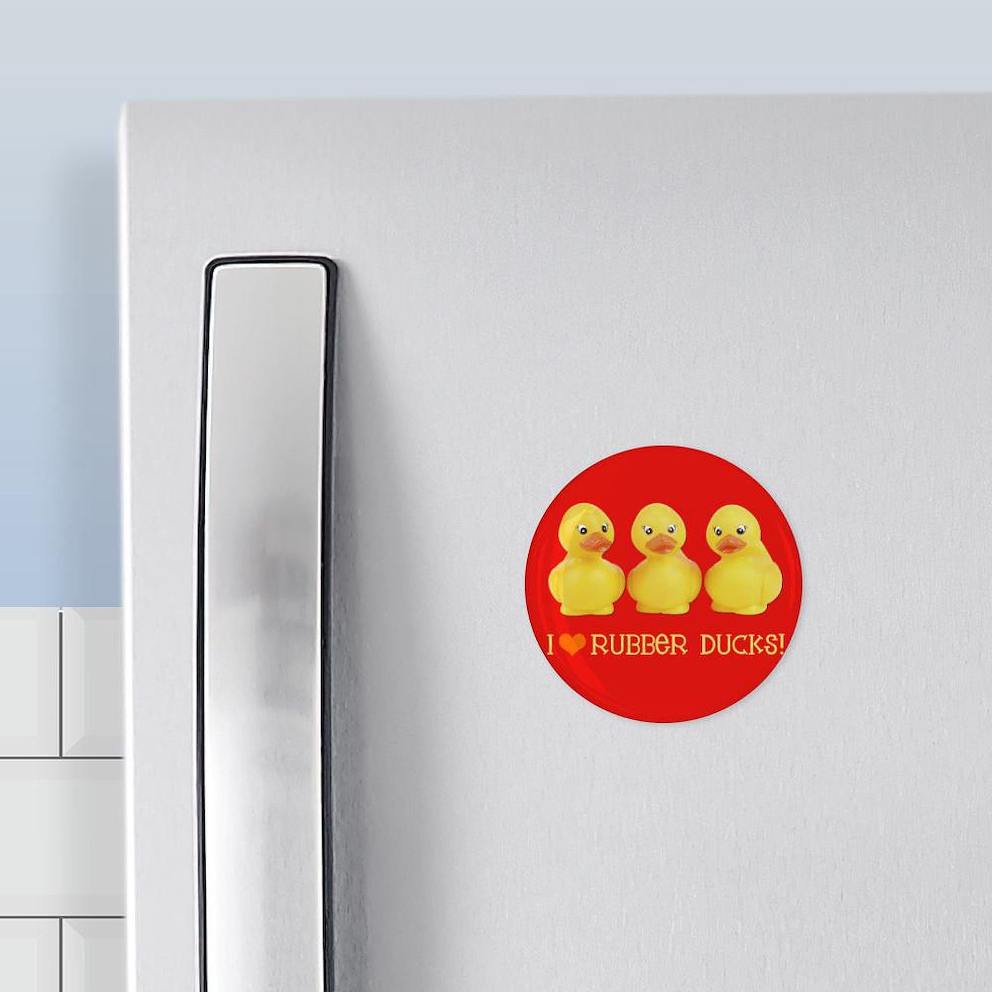 CafePress I Love Rubber Ducks Magnet 2.25" Round Magnet, Refrigerator Magnet