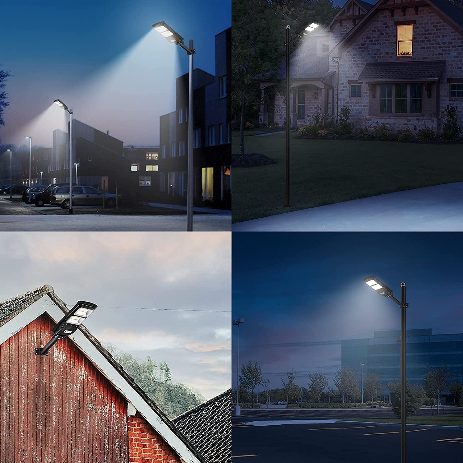 LANGY 2 Pack Solar Street Light 6000 Lumens, Light Control&PIR Motion Sensor, Dusk to Dawn Security Led Solar Street Light for Square,Yard, Garden,Basketball Court