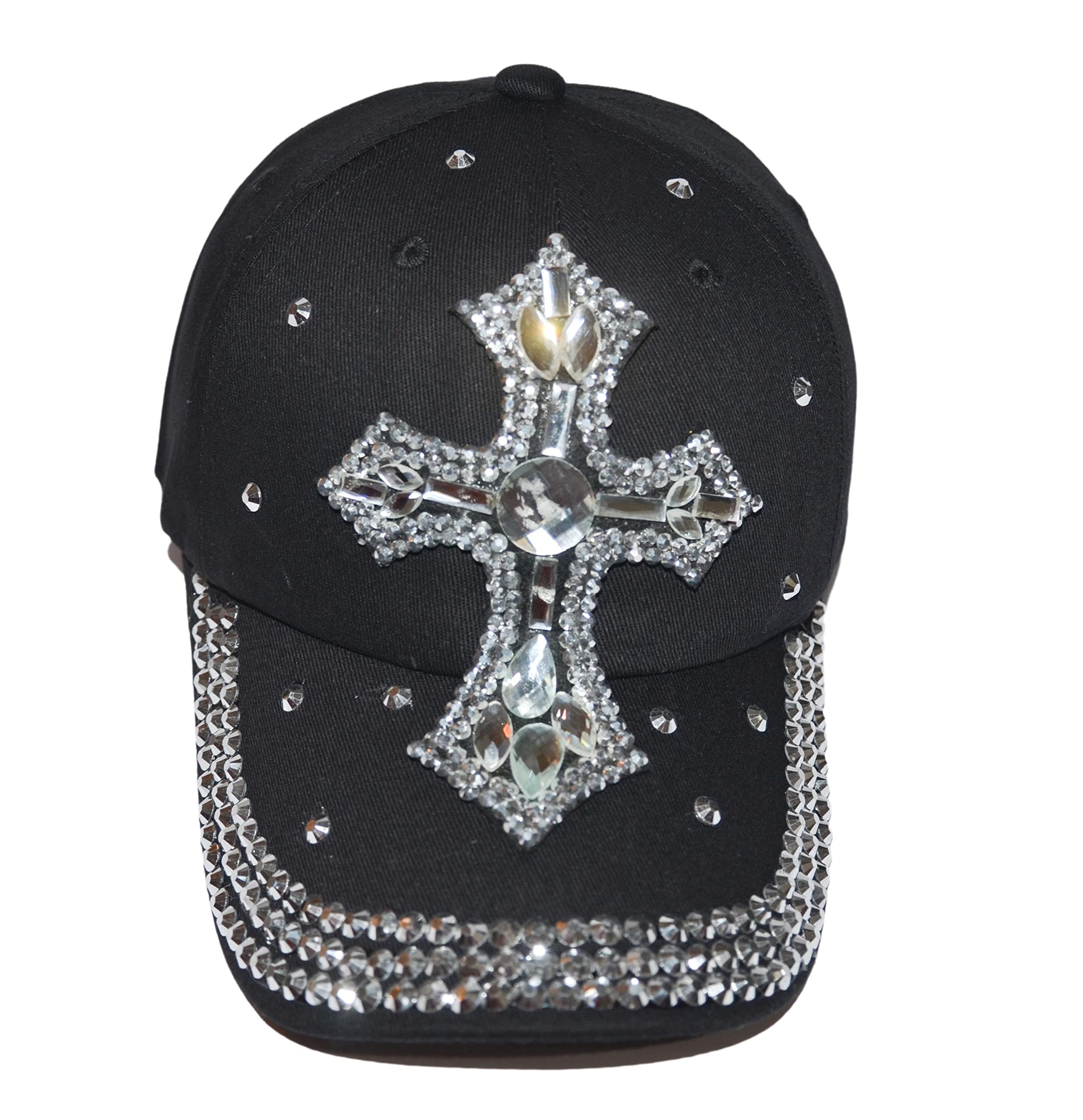 Popfizzy Bling Baseball Cap for Women and Girls, Fun Bedazzled Hats, Shiny Rhinestone Denim and Diamond Hat, Sparkly Gifts