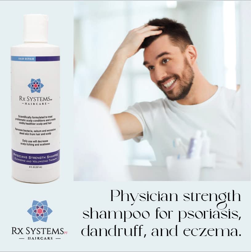 Rx Systems PF Physicians Strength Shampoo for Dandruff, Psoriasis, Seborrheic Dermatitis, and Eczema with Salicylic Acid, Heals Itchy, Red, Scaly Scalp with this Clarifying Shampoo