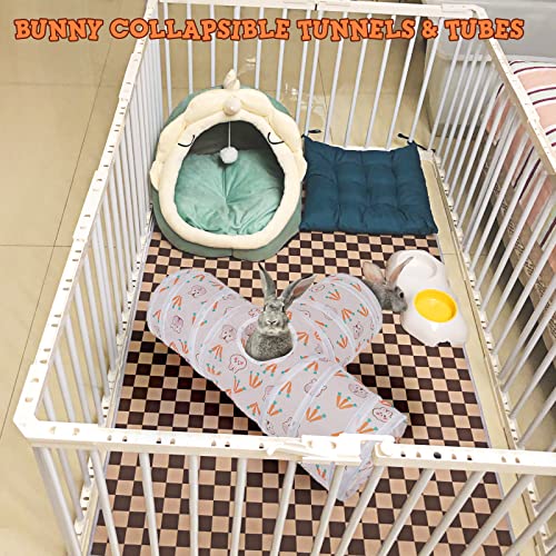BWOGUE Bunny Tunnels & Tubes Collapsible Carrot Bunny Hideout Extra Large Small Animal Tunnel Toys for Dwarf Rabbits Bunny Guinea Pigs Kitty