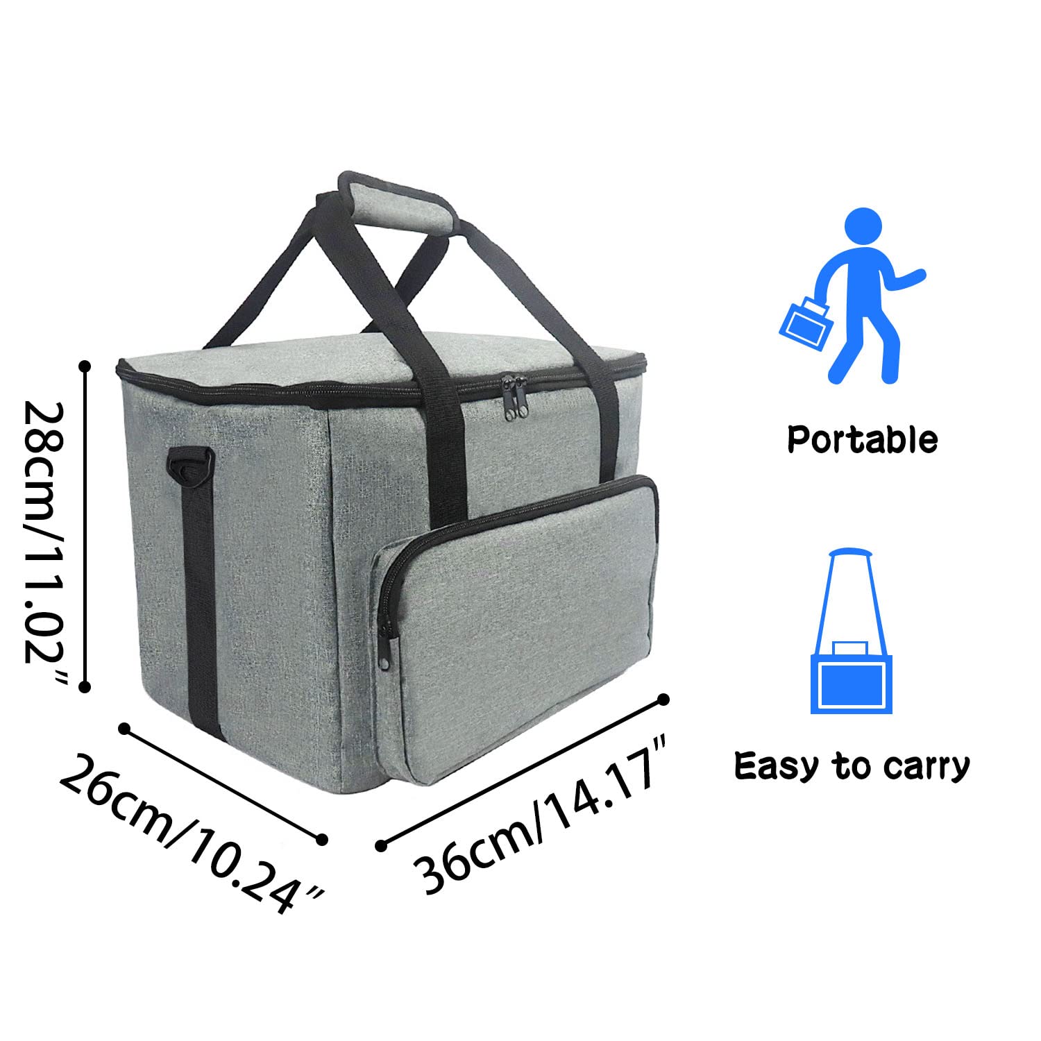 Boczif Carrying Travel Case Compatible with Jackery Explorer 1000, Portable Power Station Storage Bag with Front Pockets for Charging Cable and Accessories(Bag Only)